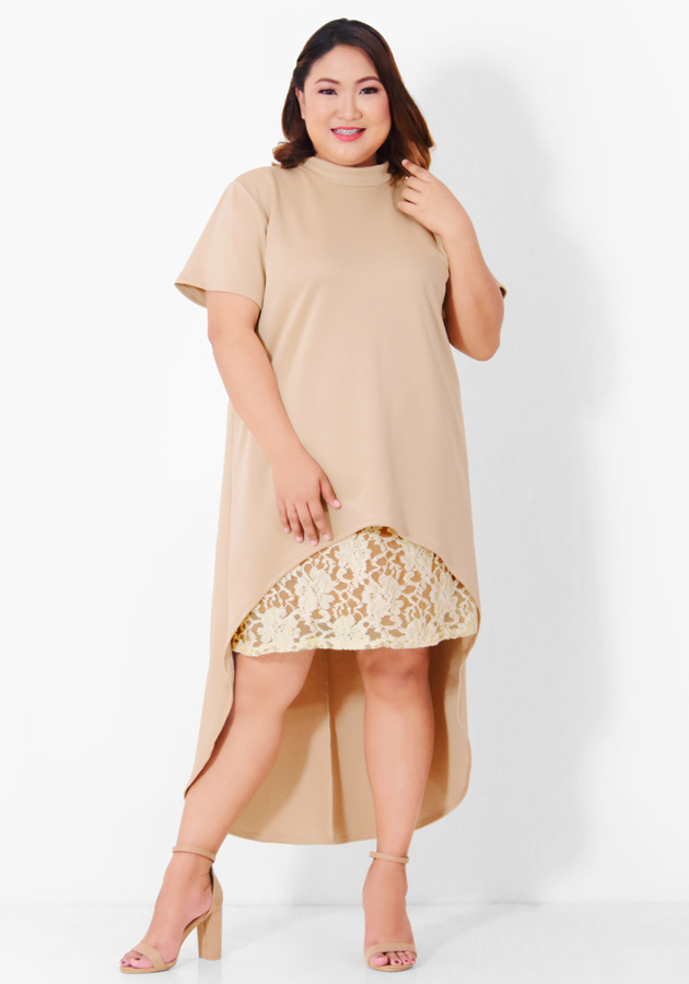 High Neck Long Back Top with Laced Skirt | Syala Collections