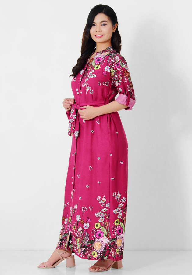 Chinese Collar Button Down Maxi Dress | Syala Collections