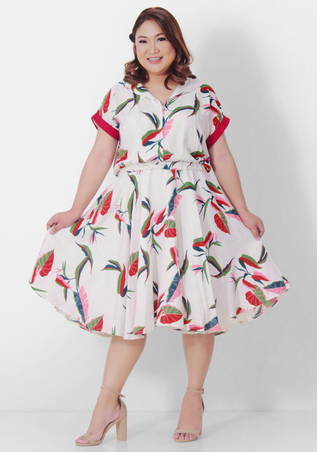 Contrast Sleeve Flap Front Skater Dress | Syala Collections