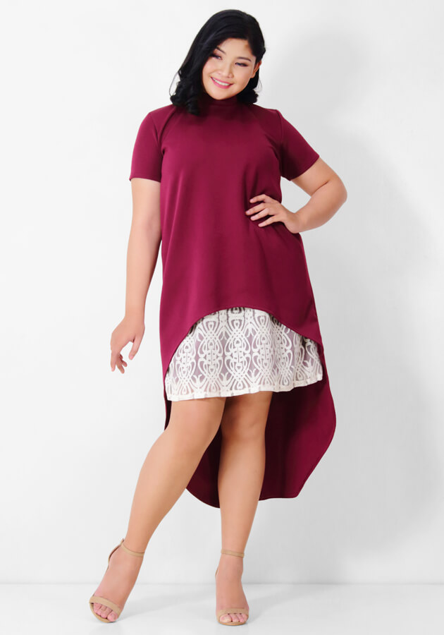 High Neck Long Back Top with Laced Skirt | Syala Collections